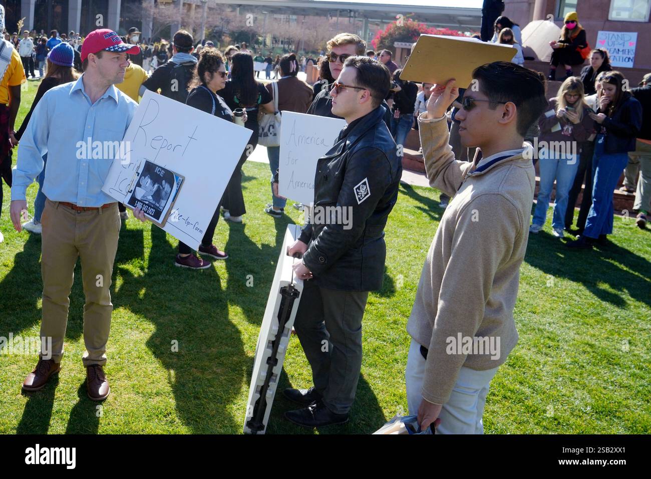 Isaiah Alvarado, right, the president of the Arizona State University ...