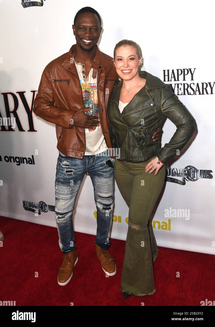 Glendale, United States. 29th Jan, 2025. Actor Newton Mayenge and wife ...