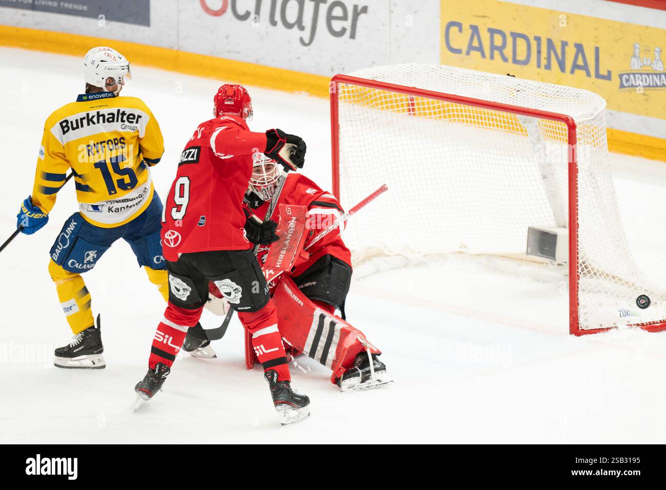 Lausanne, Switzerland. , . Kevin Pasche (goalkeeper) of Lausanne HC #33 ...