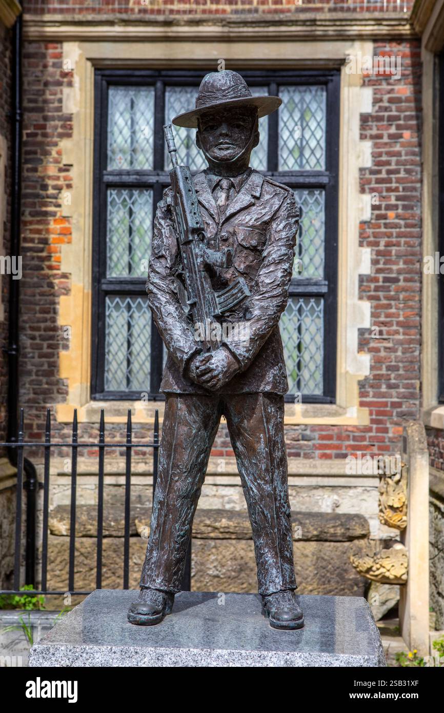 Kent, UK - April 13th 2024: A statue of a Queens Gurkha Engineer ...