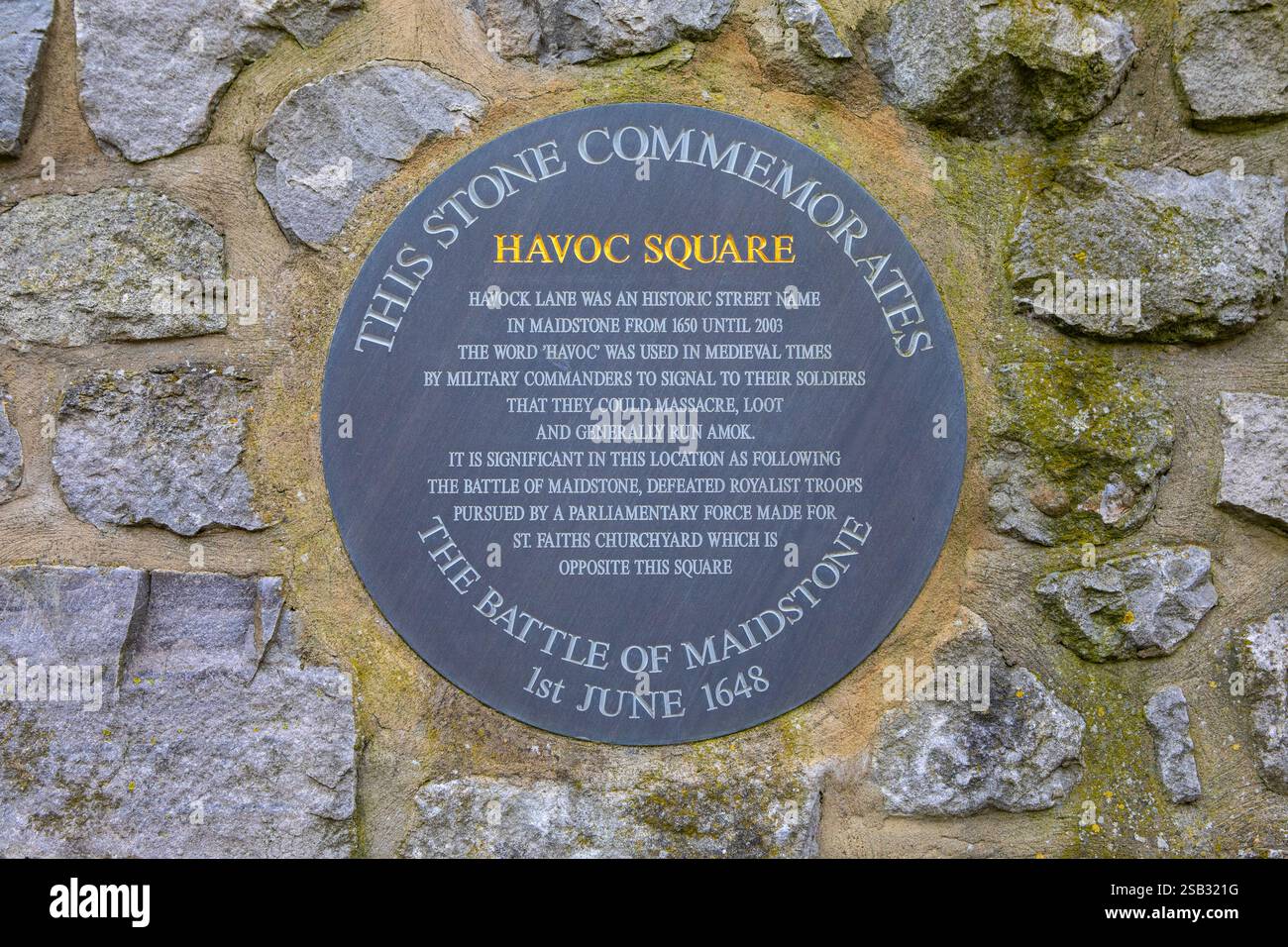 Kent, UK - July 13th 2024: A plaque marking Havoc Square and its ...