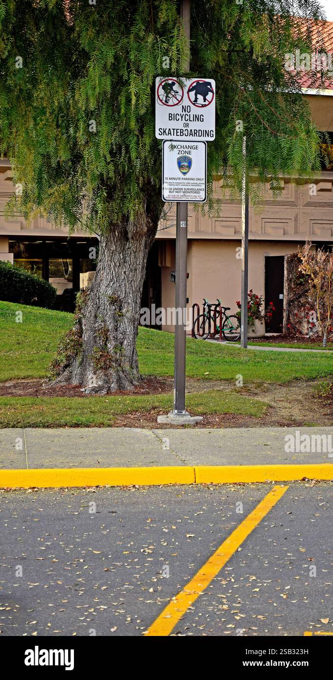 no bicycling or skateboarding and bicycling, Exchange Zone, area ...