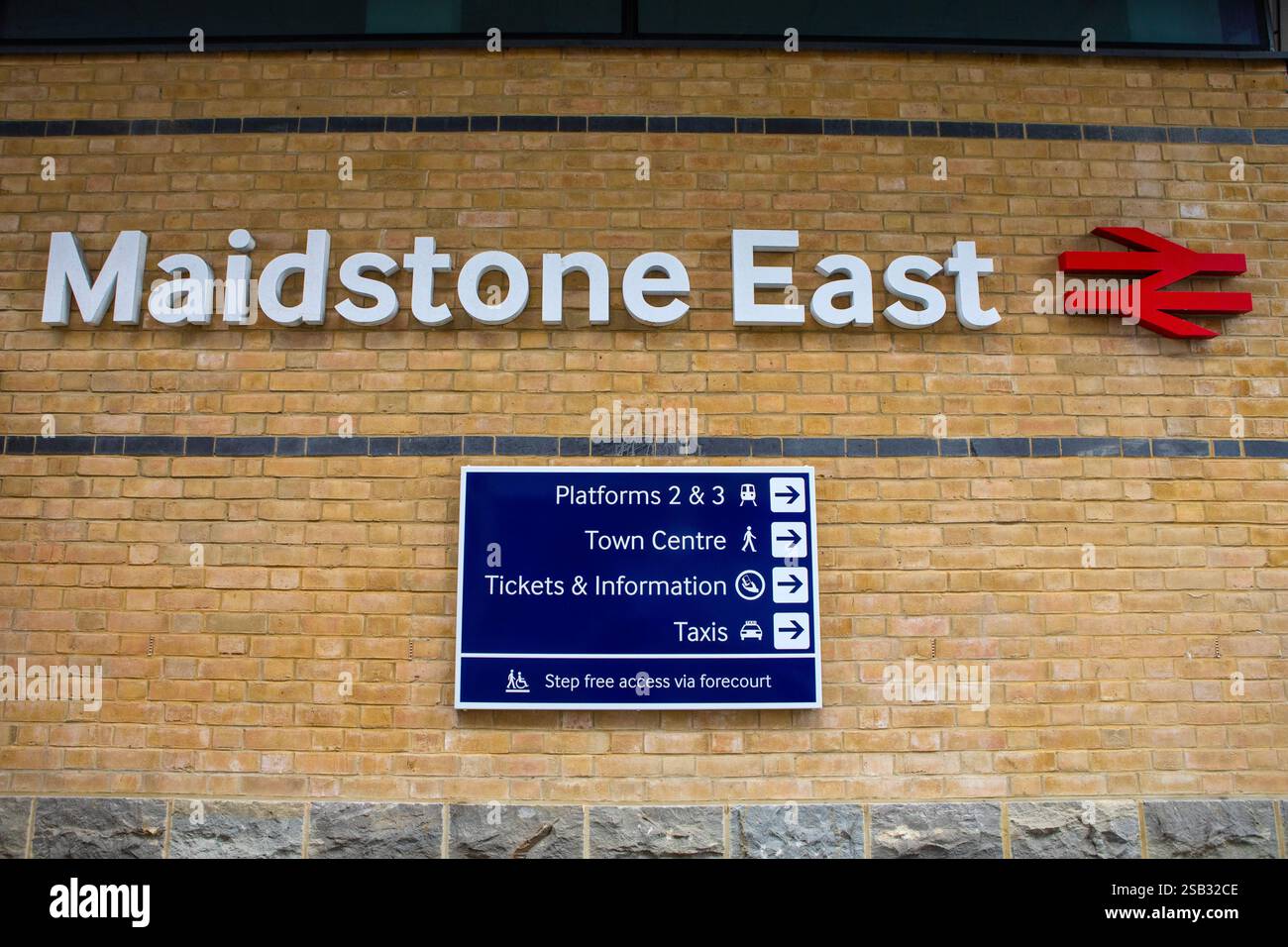 Kent, UK - July 13th 2024: A sign on the exterior of Maidstone East ...