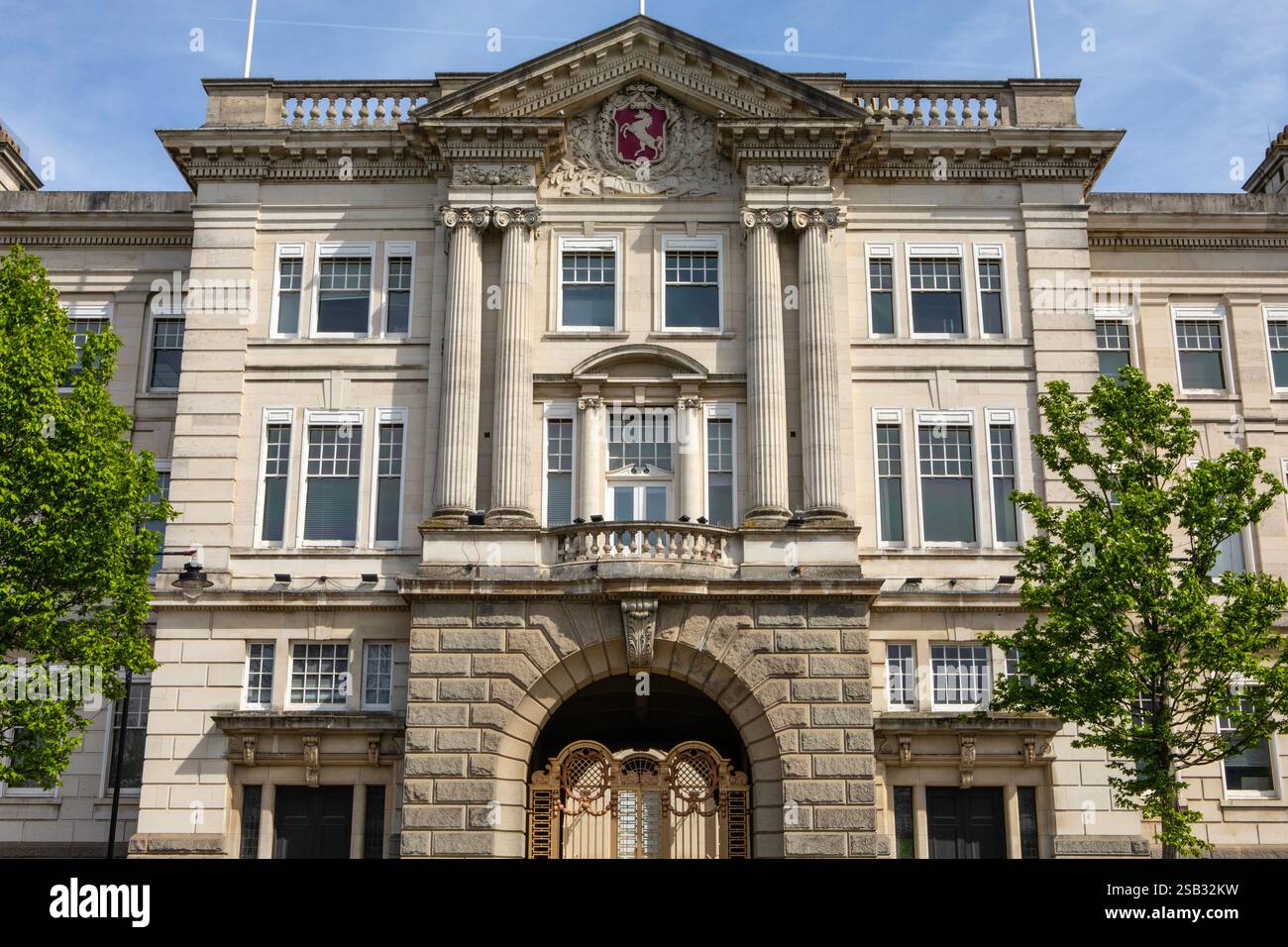Kent, UK - April 13th 2024: The 1913 facade of County Hall, located on ...
