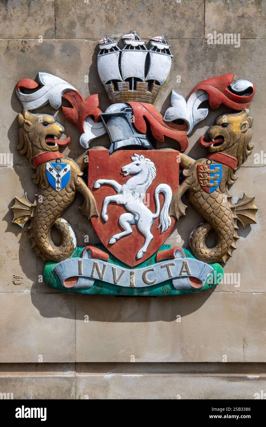Kent, UK - April 13th 2024: The coat of arms of the county of Kent in ...