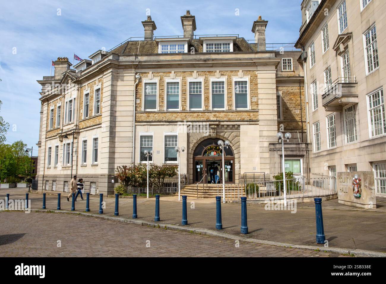 Kent, UK - April 13th 2024: The exterior of County Hall, in the town of ...