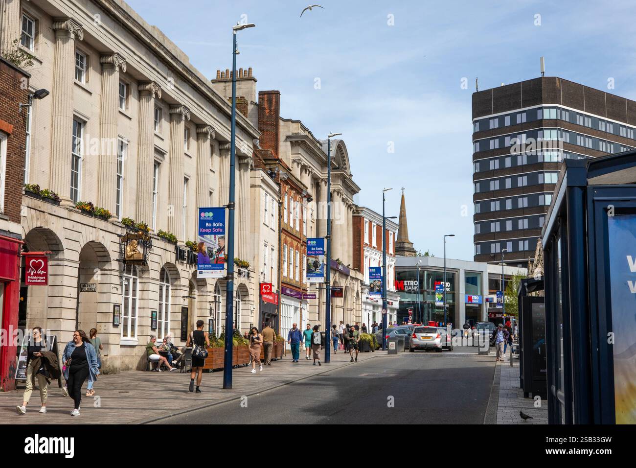 Kent, UK - July 13th 2024: View of the High Street in the town of ...