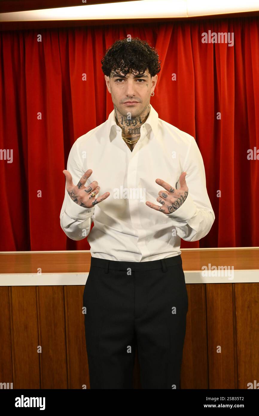 Sanremo, Italy. 31st Jan, 2025. Sanremo: Ariston Theatre. 75th Italian Song Festival. In the ...