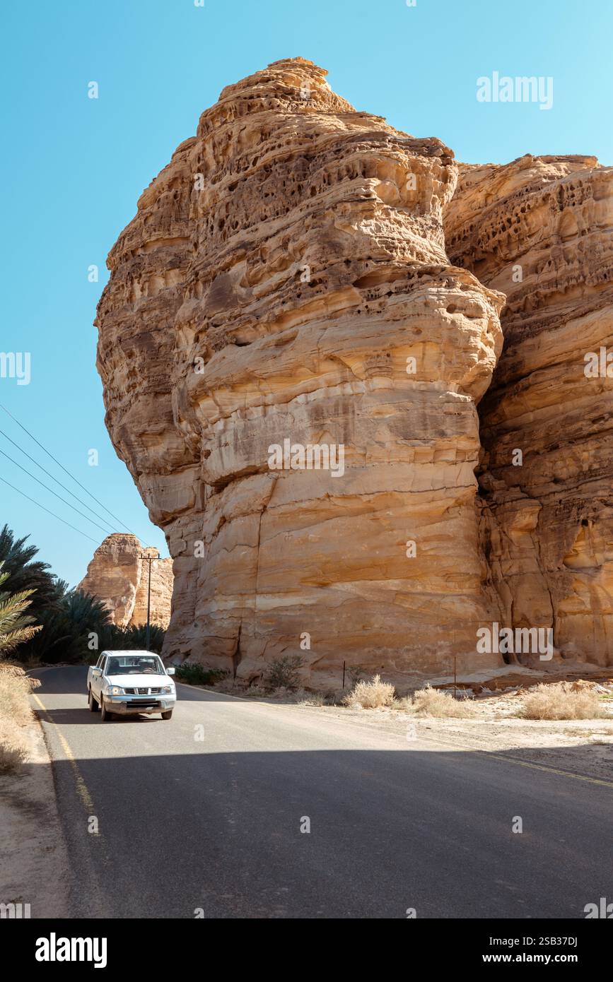 Scenic Drive Through AlUlas Breathtaking Sandstone Cliffs Saudi Arabia ...