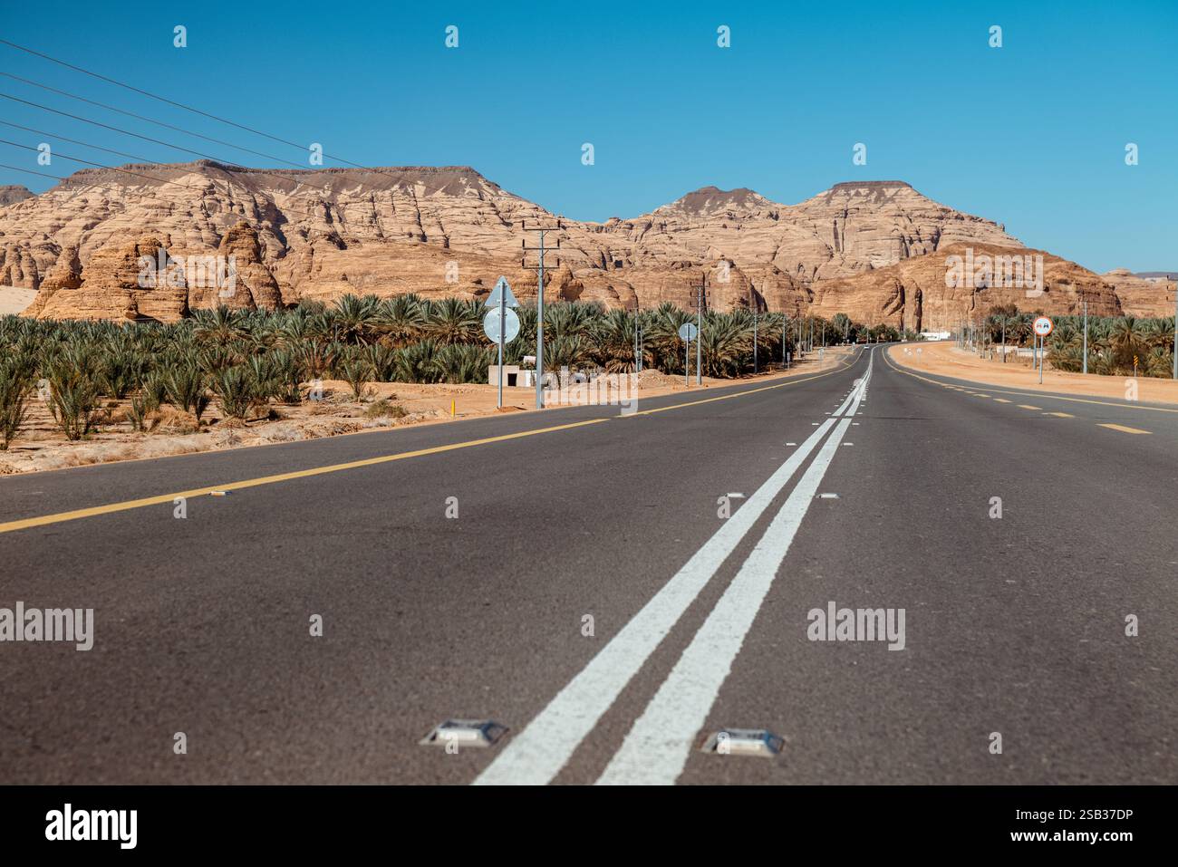 Scenic Road Through AlUlas Majestic Rock Formations Saudi Arabia Stock ...