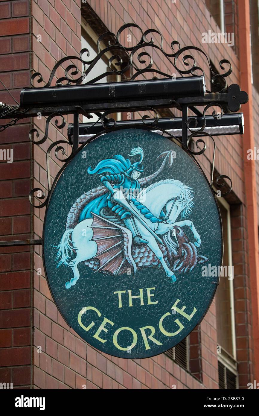 London, UK - June 3rd 2024: The traditional hanging pub sign on Borough ...