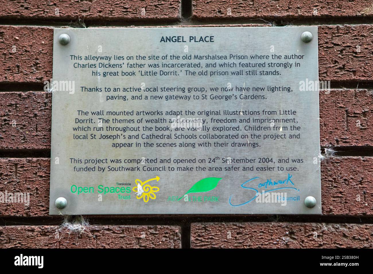 London, UK - June 3rd 2024: A plaque on Angel Place, just off of ...