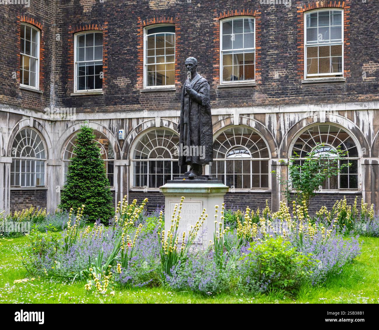 A statue of Viscount Nuffield at Guys Hospital in London, UK. Viscount ...
