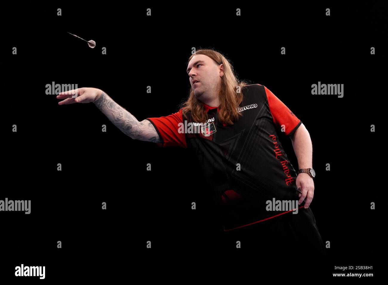 Ryan Searle during his first round match against Chris Dobey on day two ...