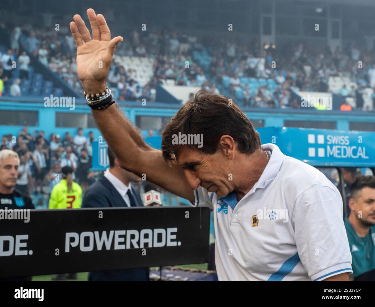 Gustavo Costas, Racing Club DT and Walter Ervitti, Belgrano de Cordoba ...