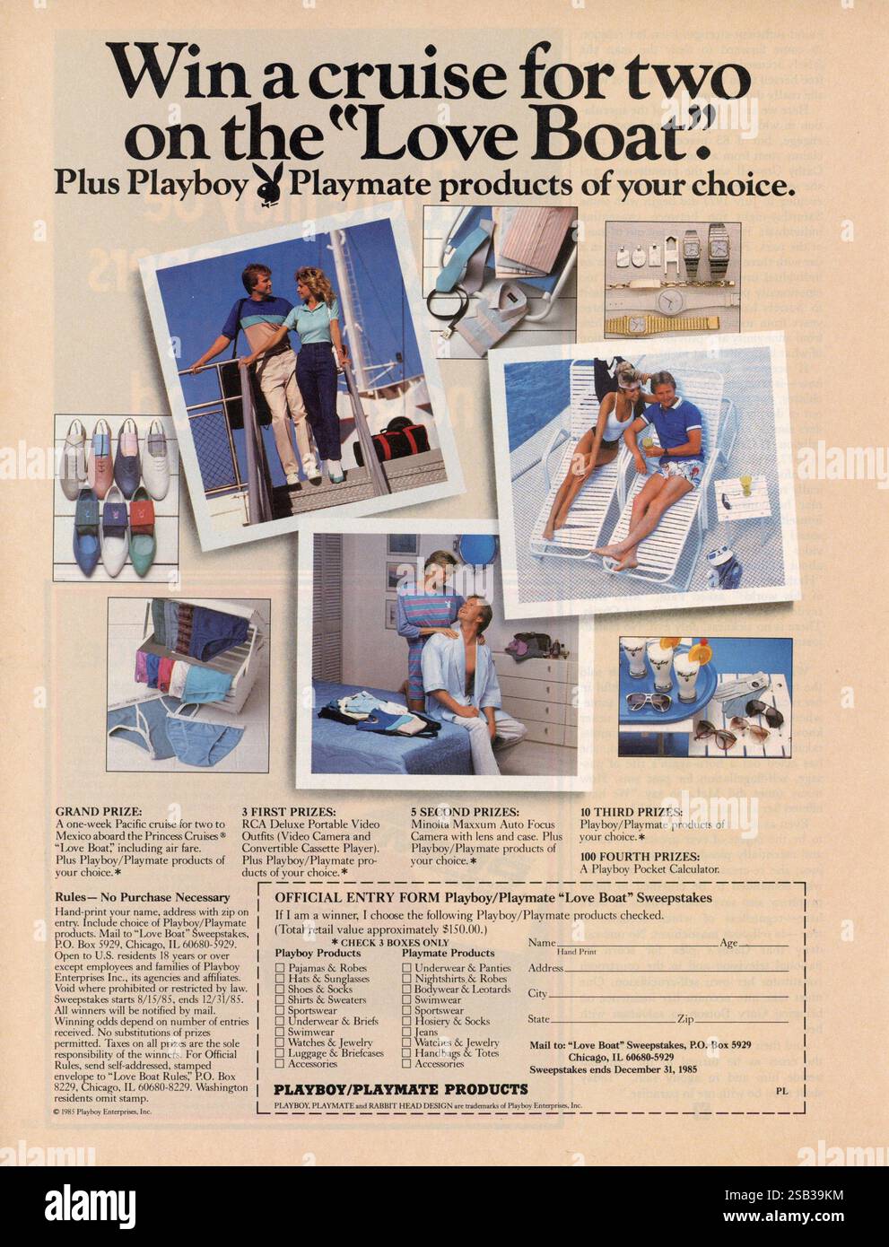 Vintage "Playboy" magazine October 1985 issue advert, USA Stock Photo ...