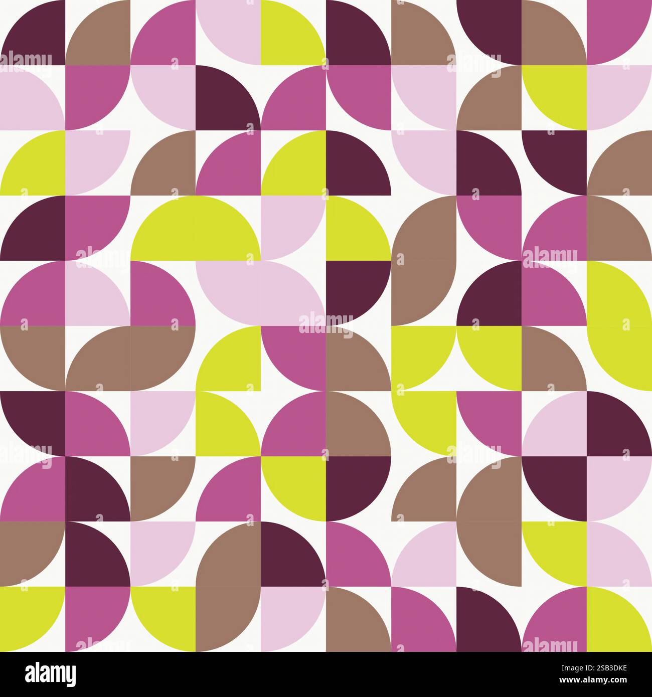 A seamless geometric pattern featuring abstract circular shapes in pink ...