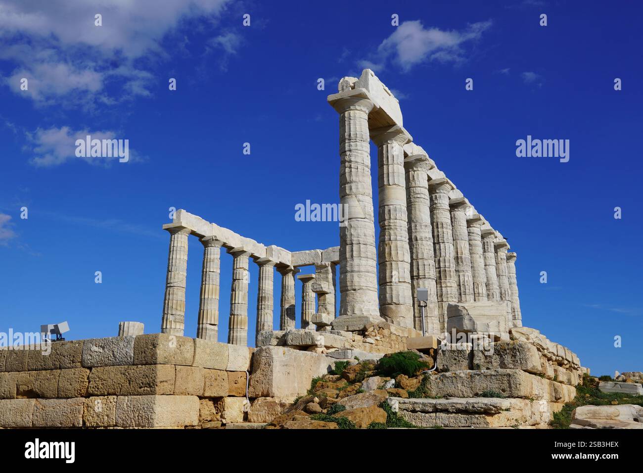 Ruins of the temple of Poseidon or Neptune, at cape Sounion, Attica ...