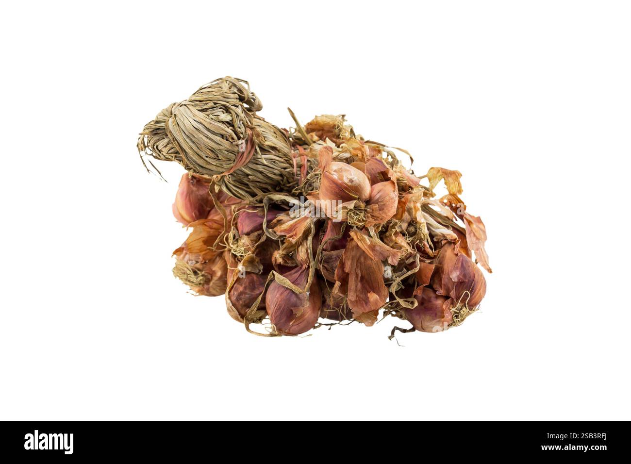 Shallot bundle isolated on white background Stock Photo - Alamy