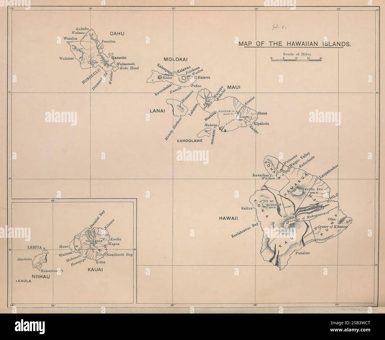 Porter 1890 1899 birds hawaii map hi-res stock photography and images ...