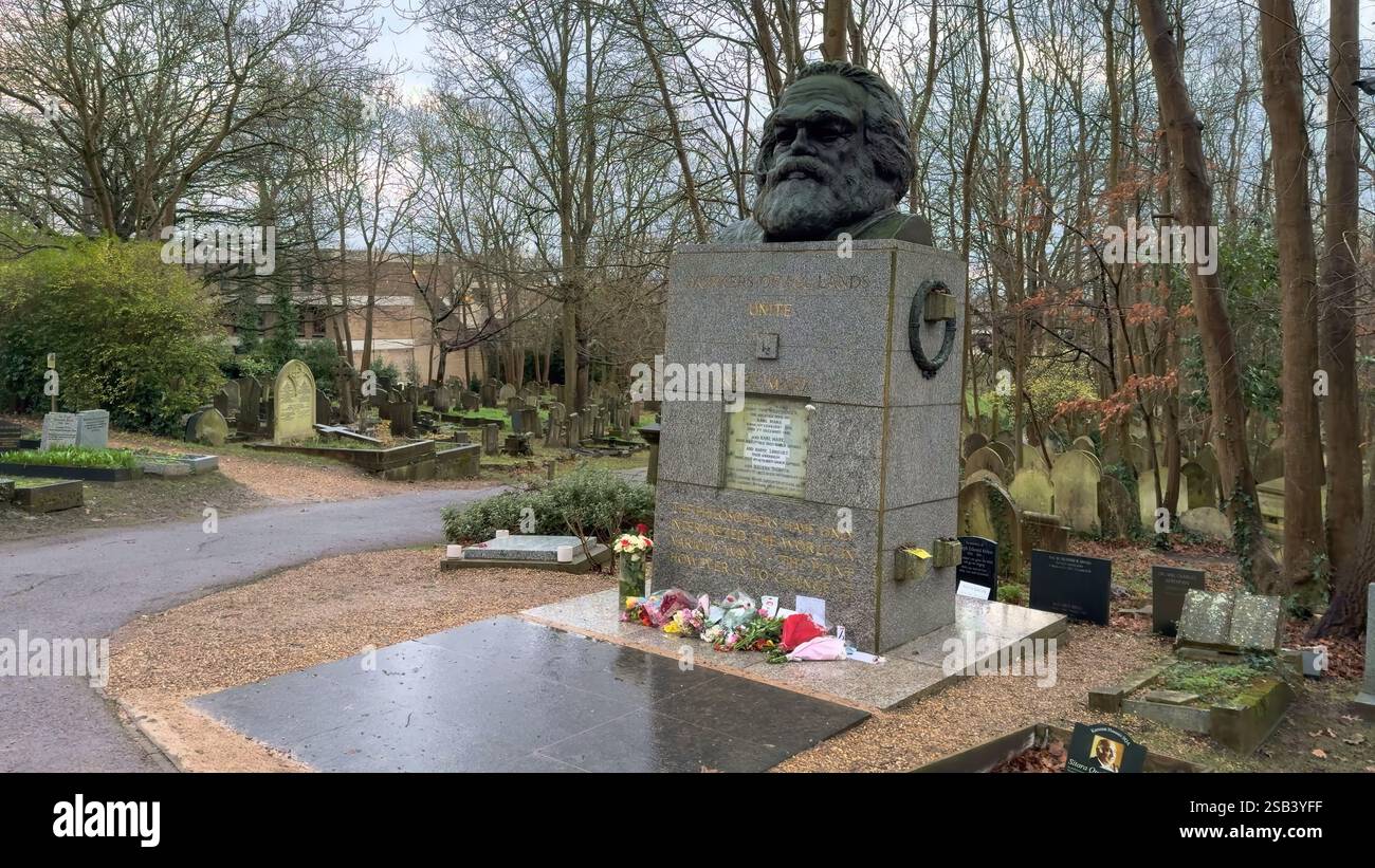 Grave of famous Karl Marx at London Cemetery died in 1883 - LONDON, UK ...