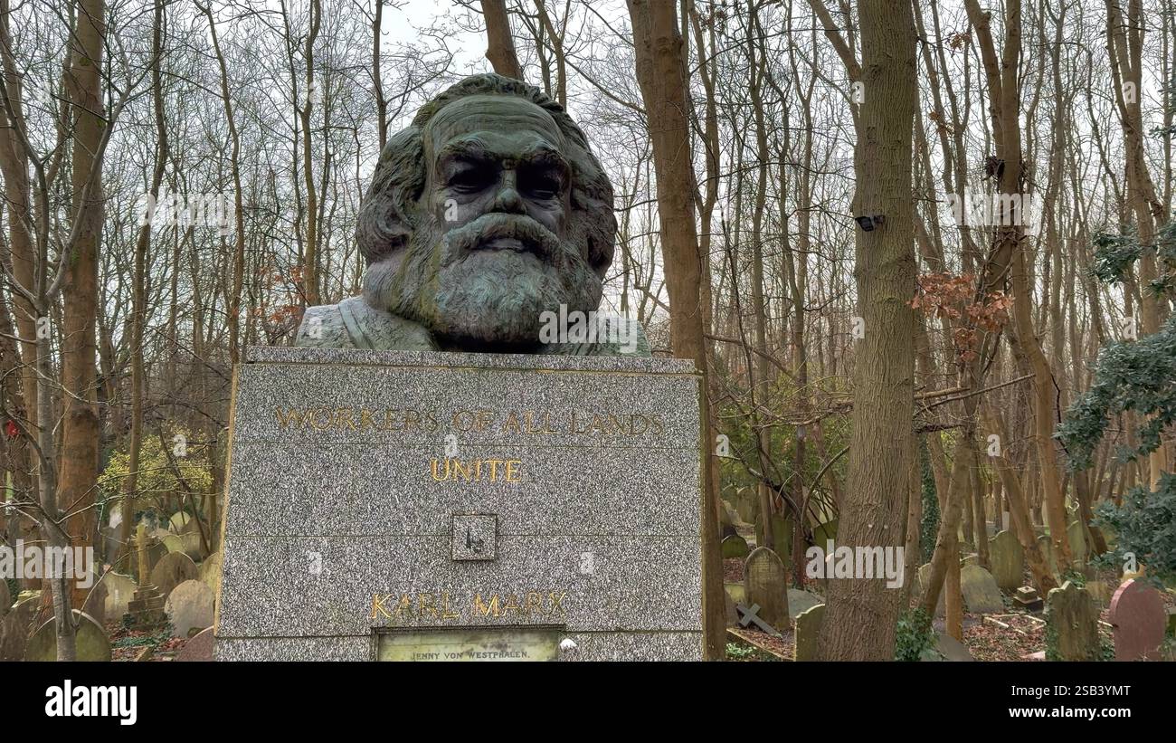 Grave of famous Karl Marx at London Cemetery died in 1883 - LONDON, UK ...