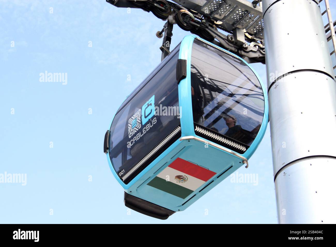 Mexico City, Mexico - Jan 8 2025: Cabins with passengers of Cablebus ...