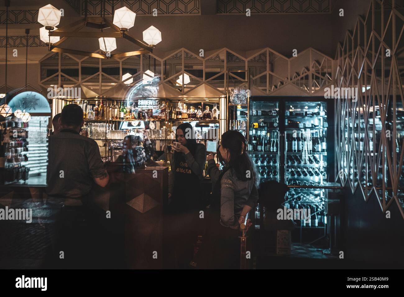 Interior of the café at the Czech Museum of Cubism (House of the Black ...