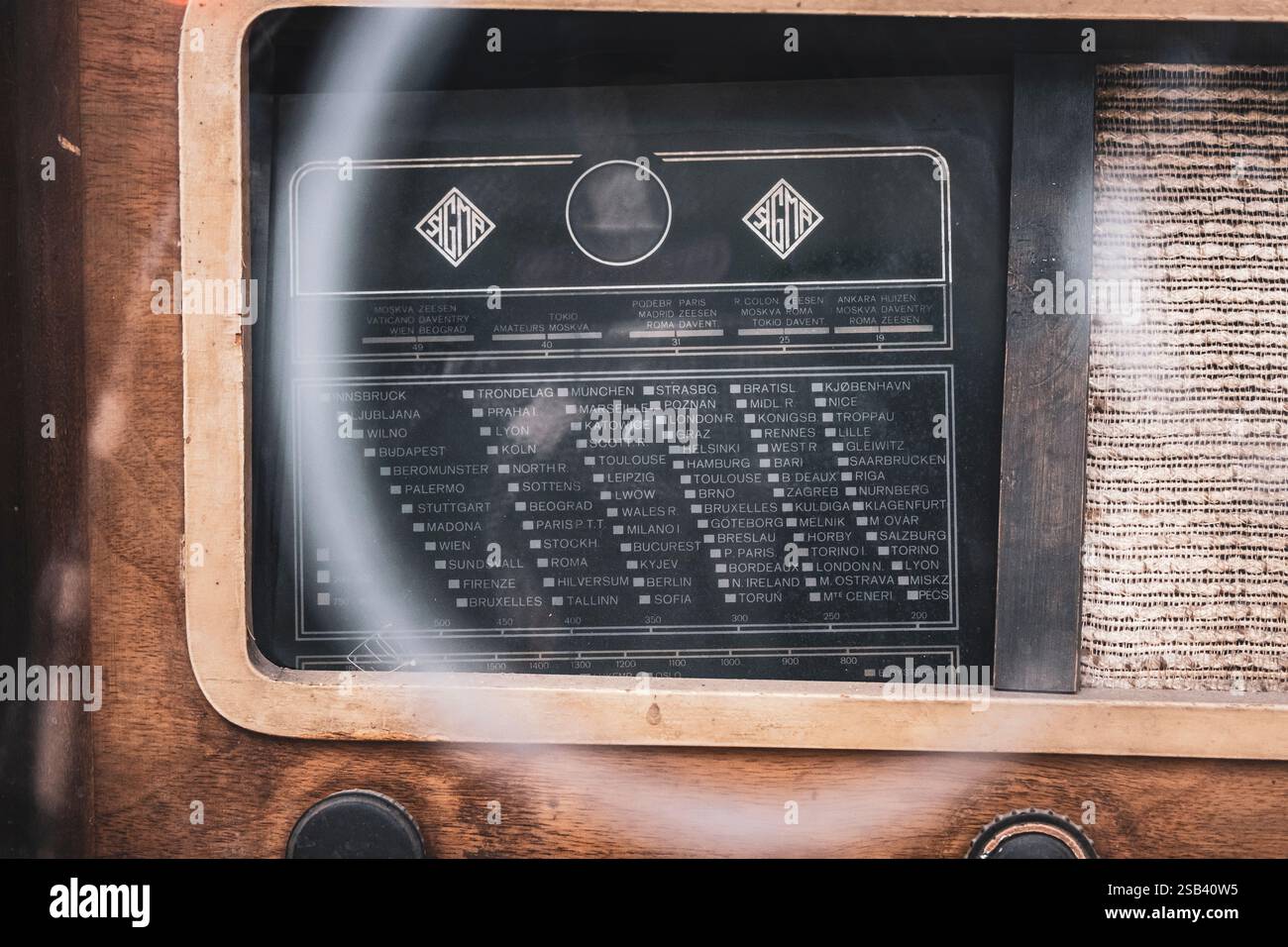 A vintage Cold War-era radio in a window in Prague Stock Photo - Alamy
