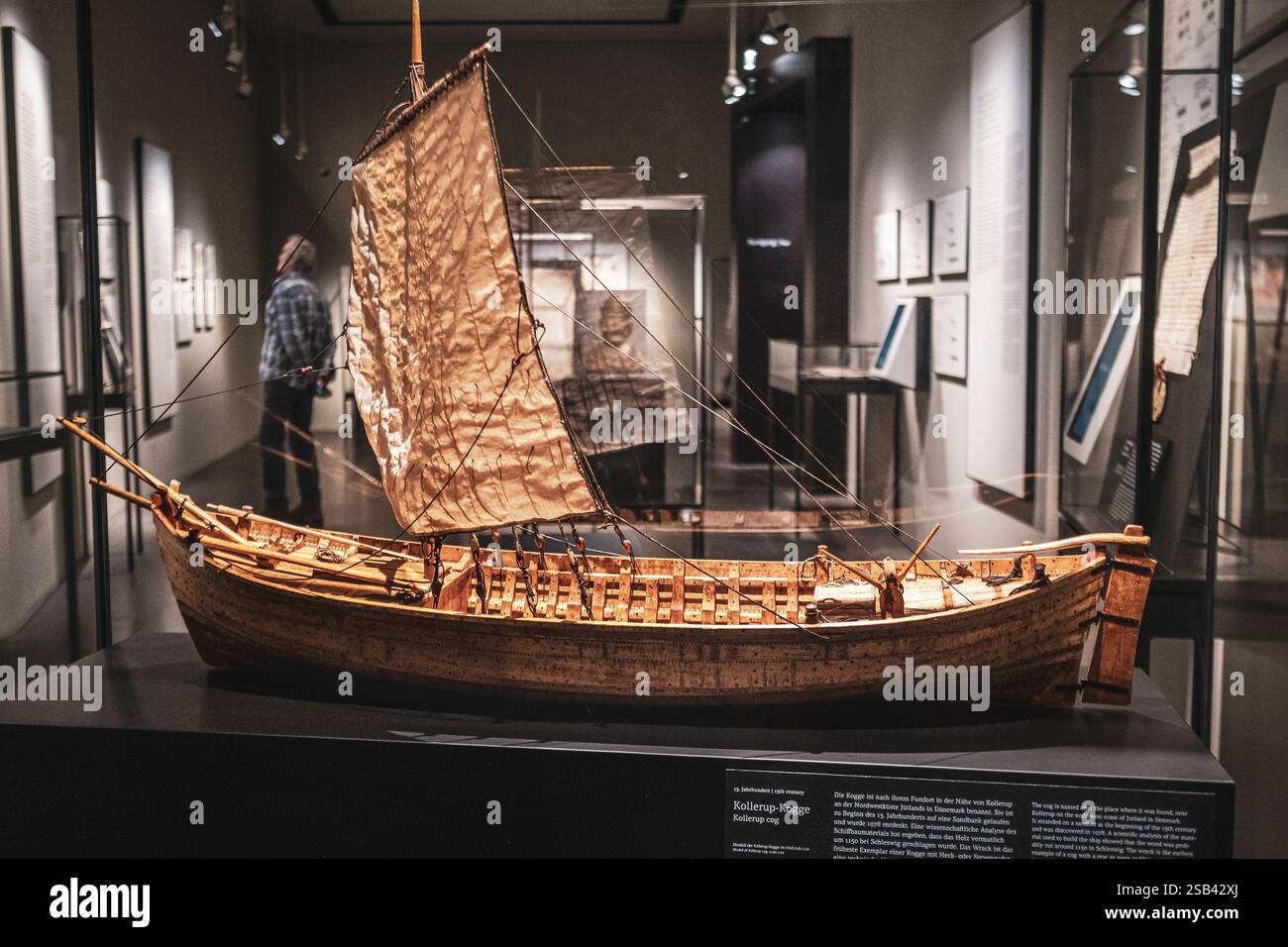 Model of the Kollerup Kogge, a medieval Danish trading vessel wrecked ...