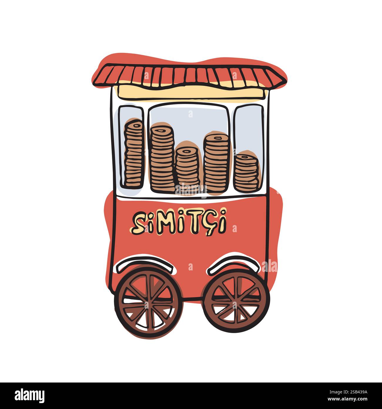 Turkish simit cart Stock Vector Images - Alamy