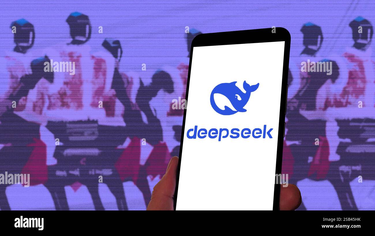 SHANGHAI, CHINA - FEBRUARY 1, 2025 - The DeepSeek LOGO on a mobile ...