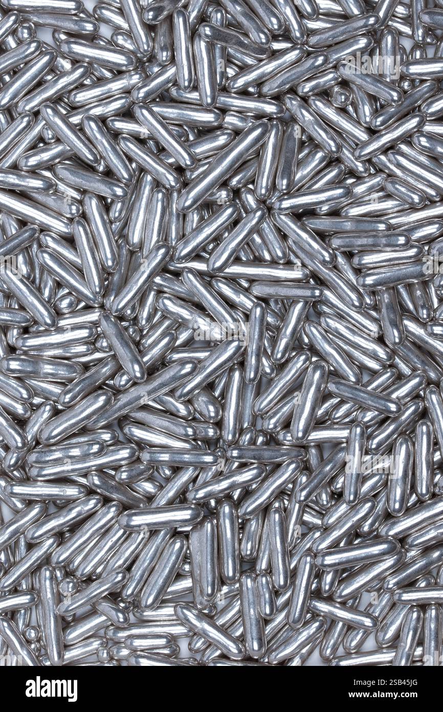 Shiny Silver Sugar Sprinkles Close-Up – Metallic Edible Candy ...