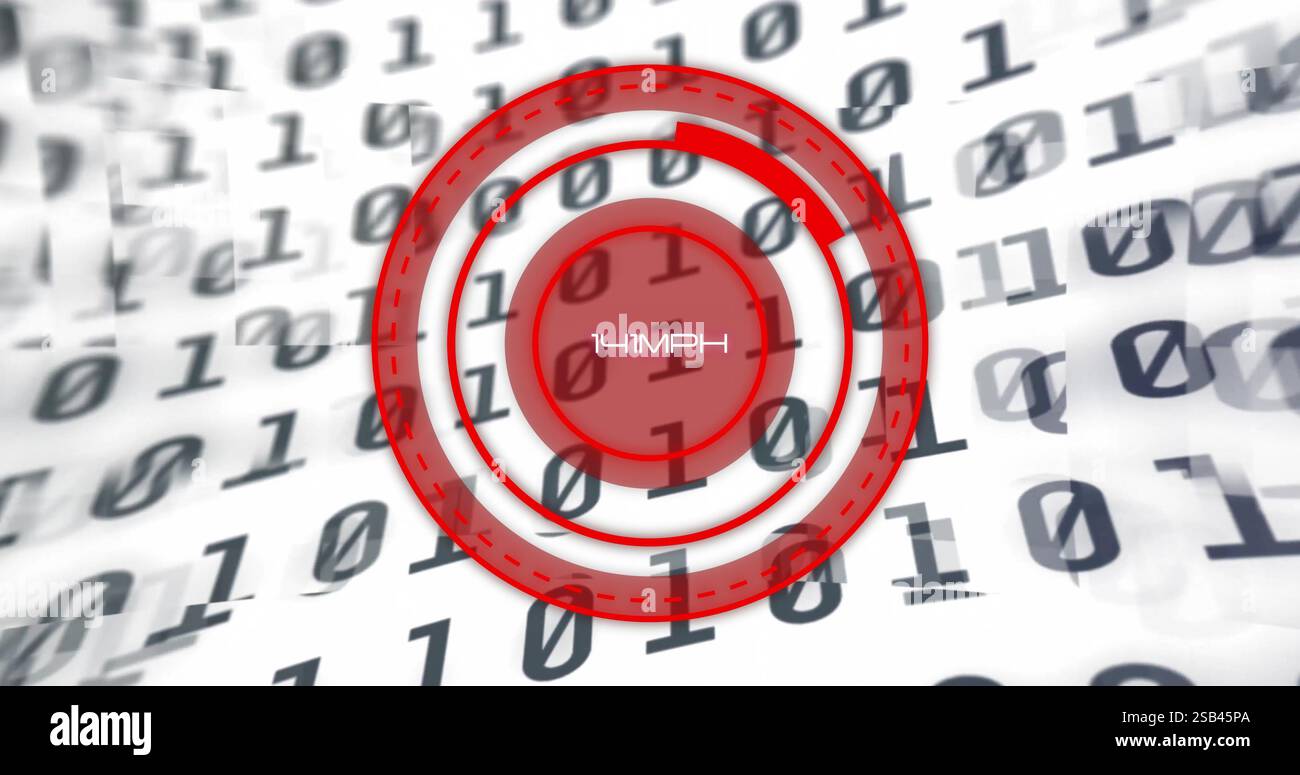 Speedometer reading 165MPH over binary code background in image Stock ...