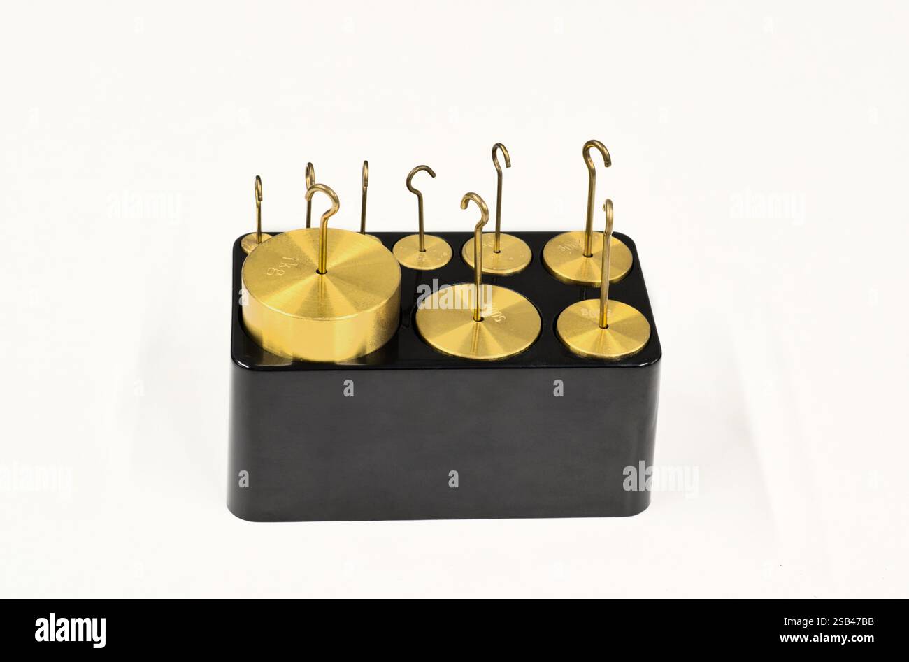 Brass hooked weights scientific laboratory measuring equipment tools in ...