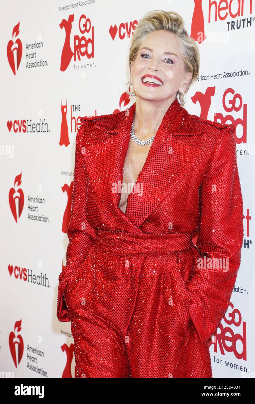 January 30, 2025 Sharon Stone attend American Heart Associations Go Red ...