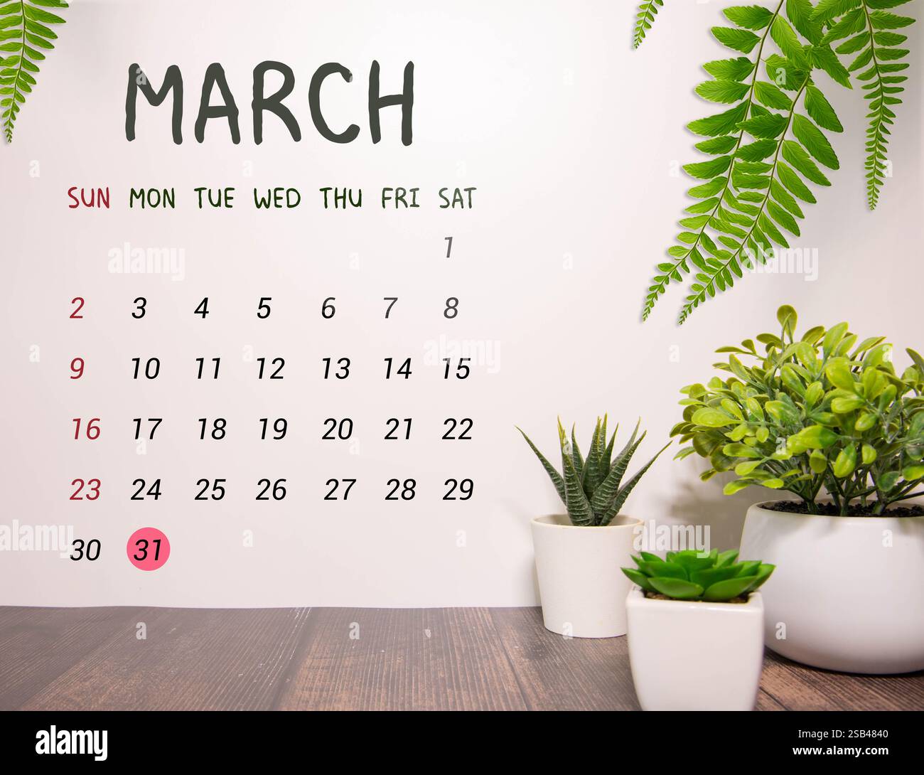 March 31st. Image of march 31 wooden color calendar on white background ...