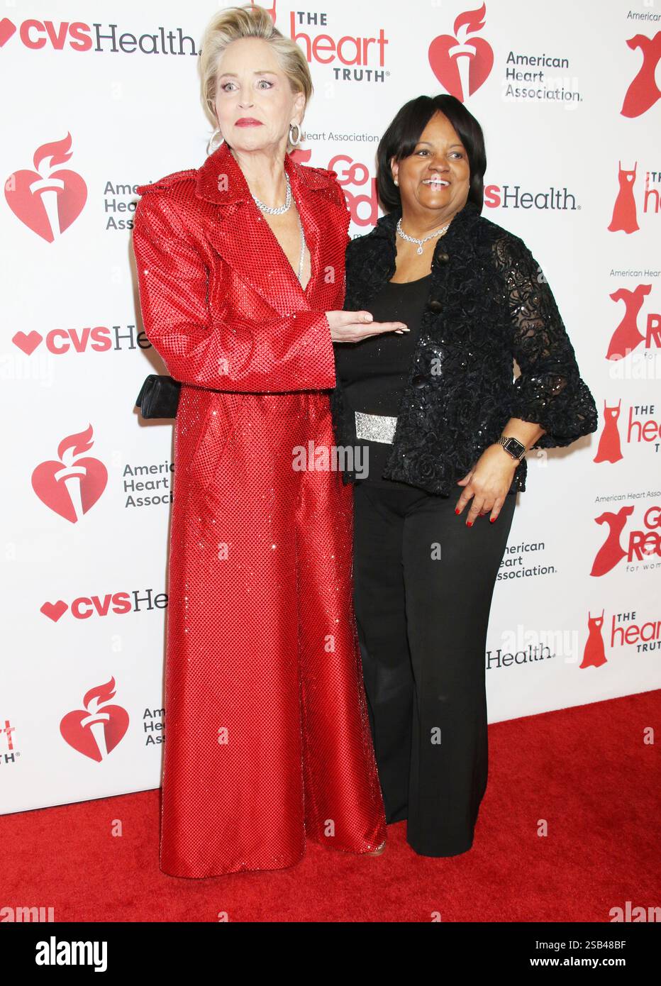 January 30, 2025 Sharon Stone and Regina Benjamin attend American Heart ...