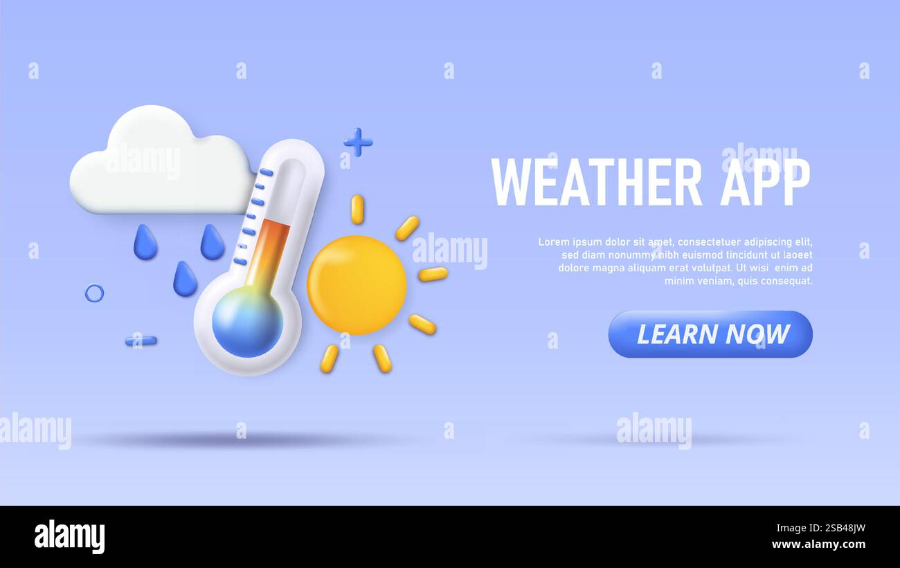 Weather app design concept. Vector illustration Stock Vector Image ...