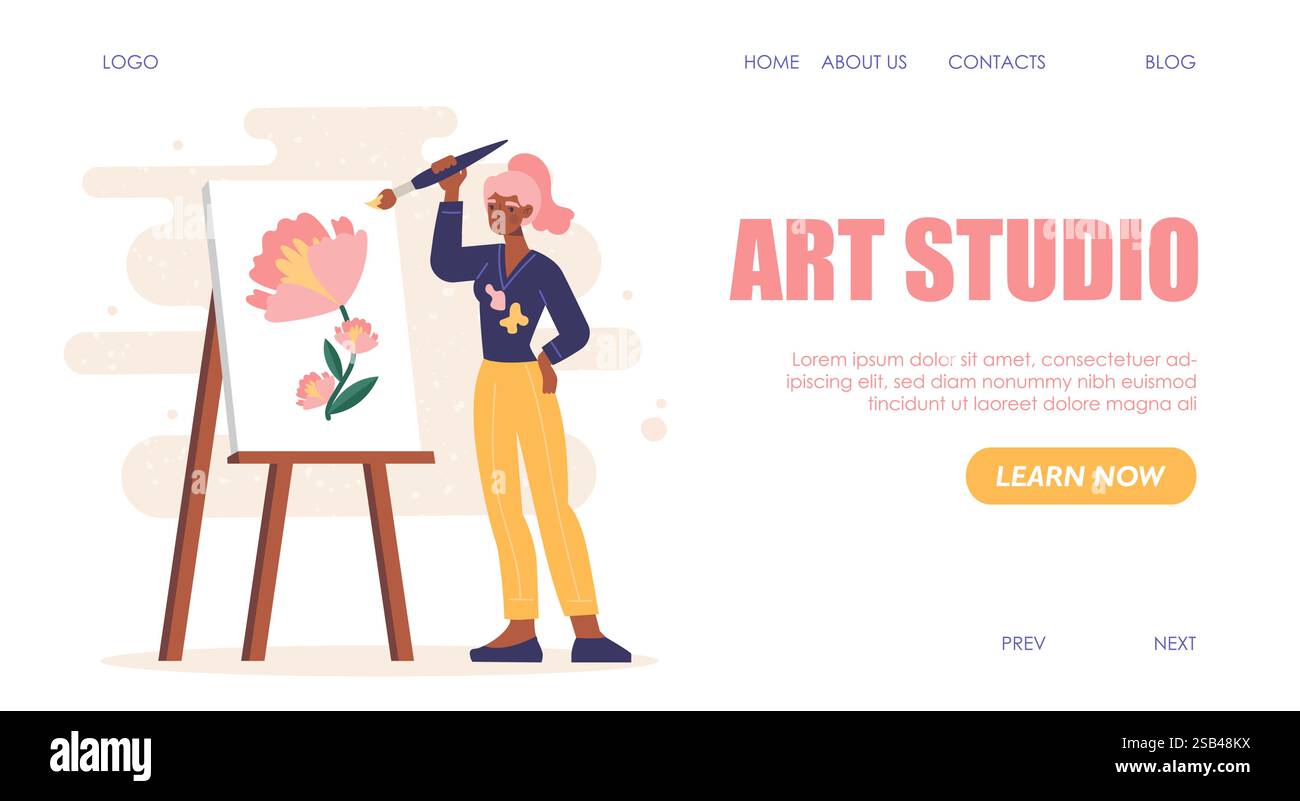 Artist drawing flower on Cut Out Stock Images & Pictures - Alamy