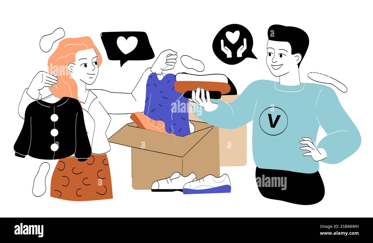 Clothing donation concept. Vector illustration Stock Vector Image & Art ...