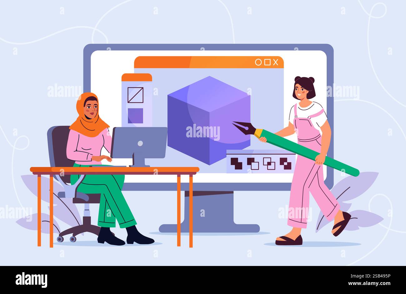 Collaborative design illustration. Vector illustration Stock Vector ...