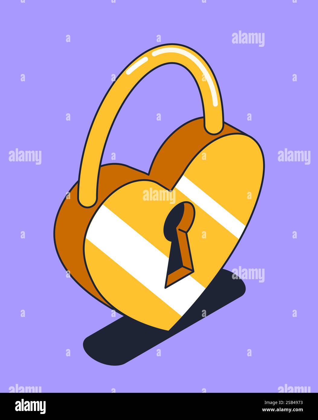 Heart-shaped padlock illustration. Vector illustration Stock Vector ...
