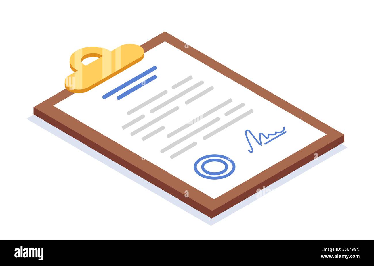 Flat signed document Cut Out Stock Images & Pictures - Alamy