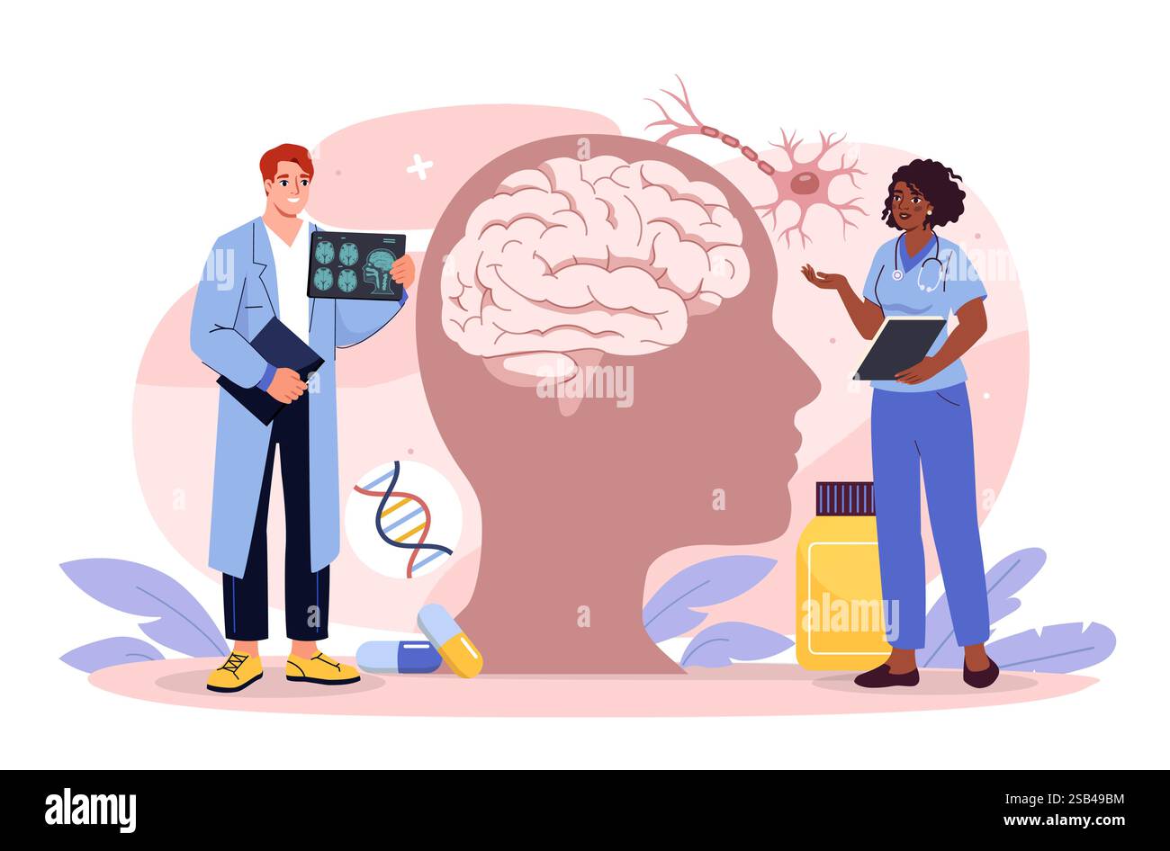 Brain health concept illustration. Vector illustration Stock Vector ...