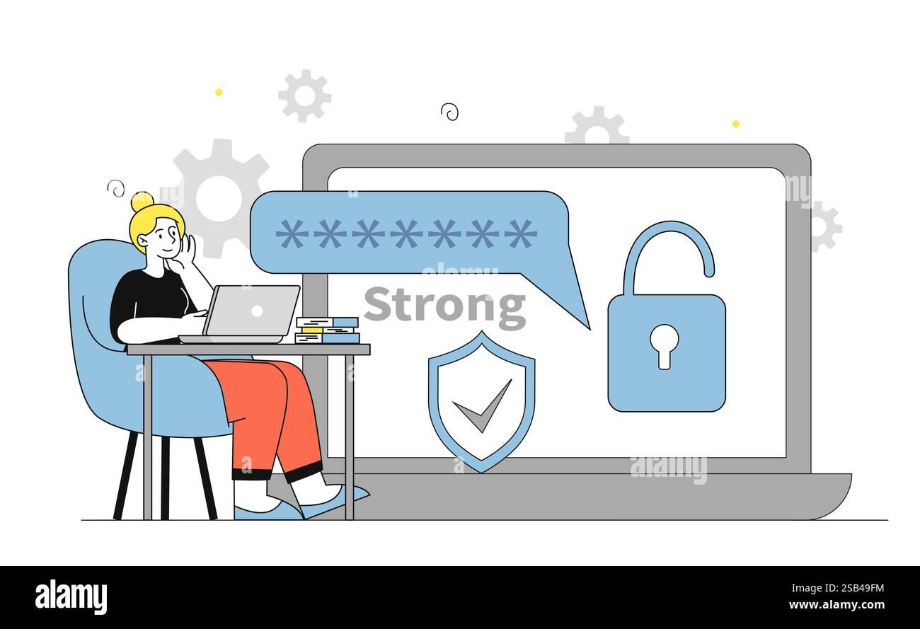 Strong password concept. Vector illustration Stock Vector Image & Art ...