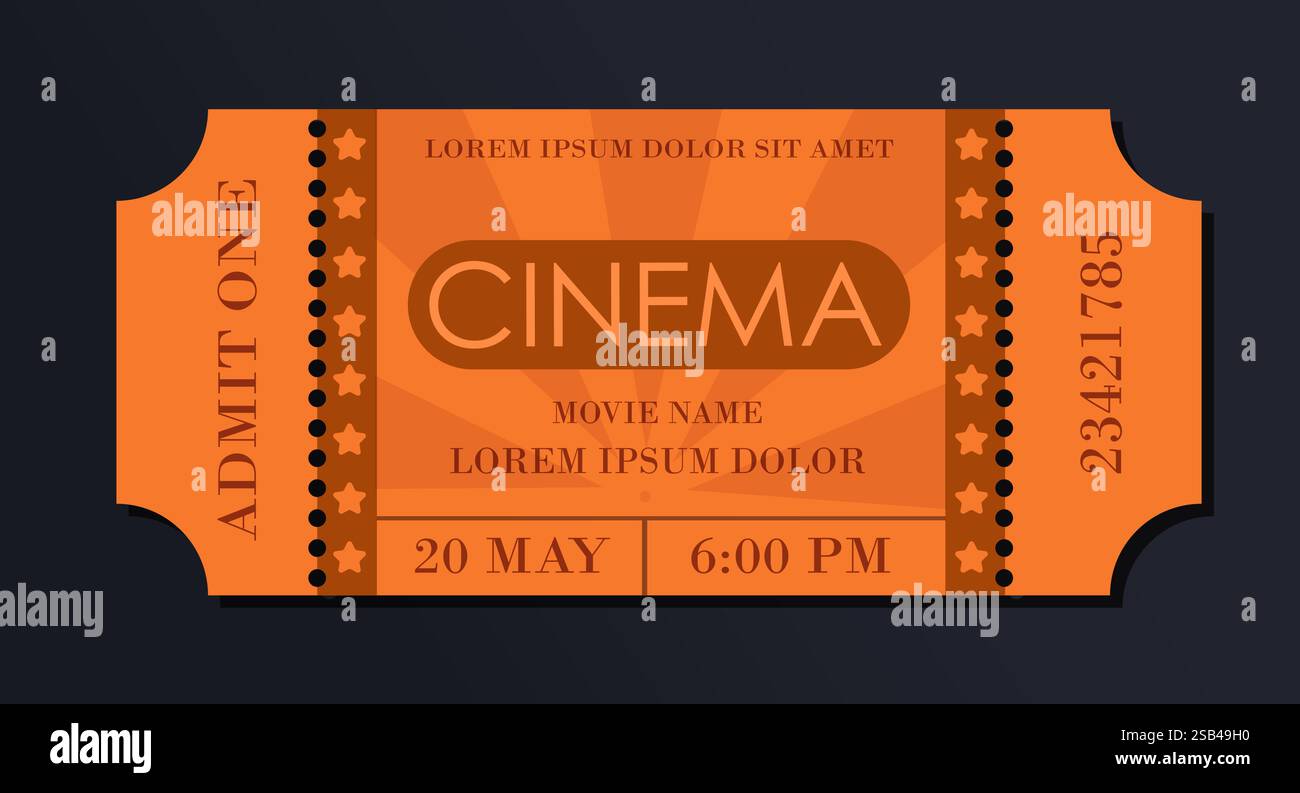 Cinema ticket design. Vector illustration Stock Vector Image & Art - Alamy