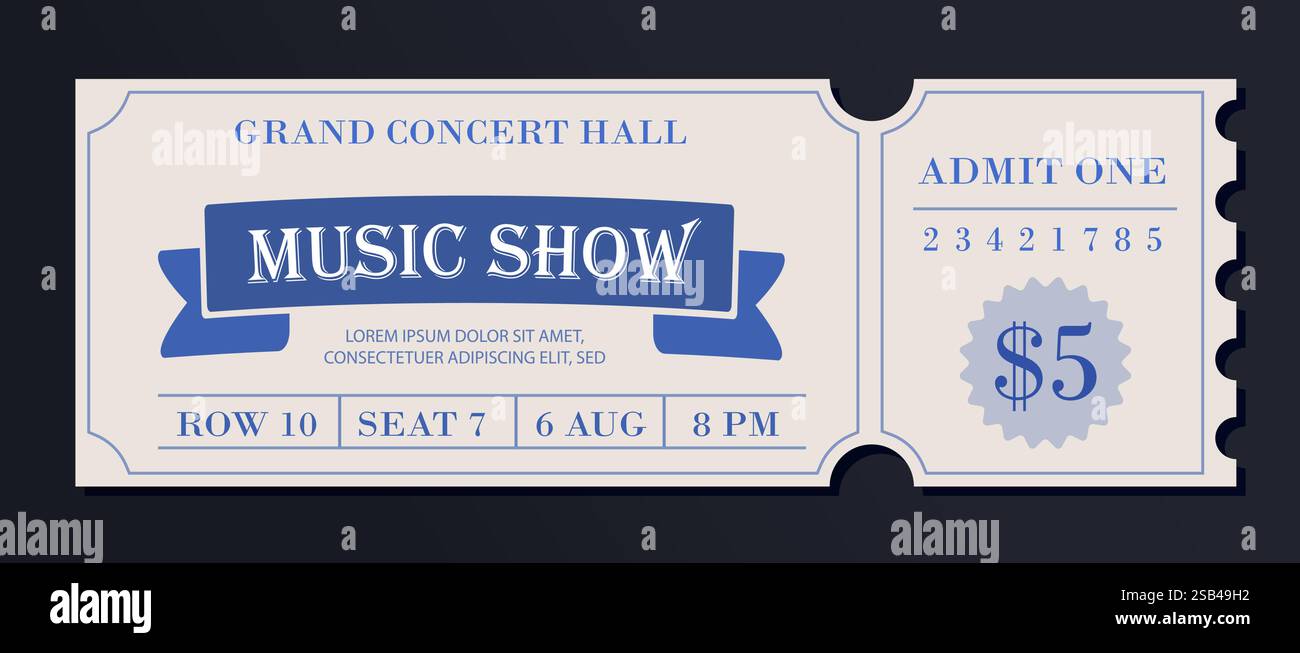 Music show ticket design. Vector illustration Stock Vector Image & Art ...