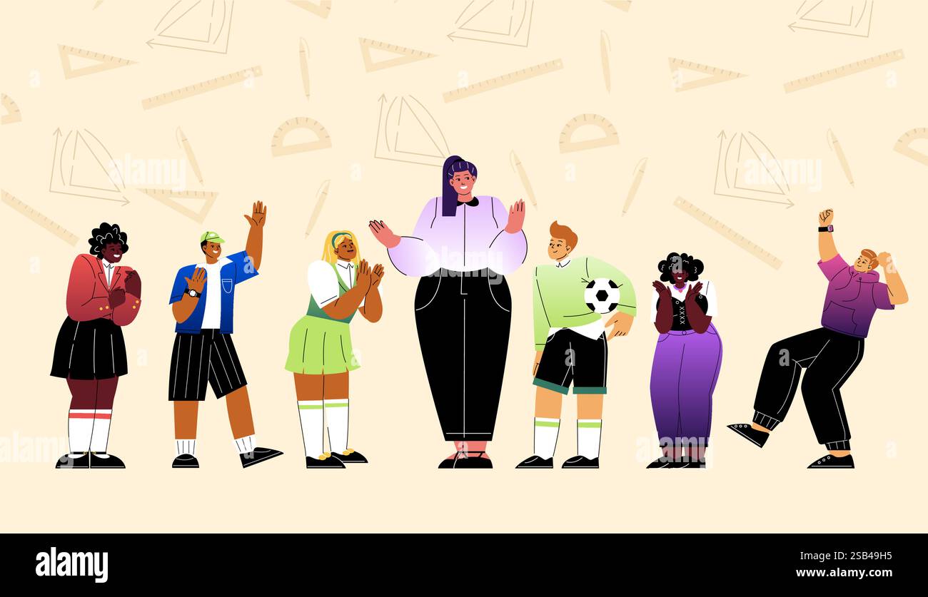 Group of diverse students. Vector illustration Stock Vector Image & Art ...