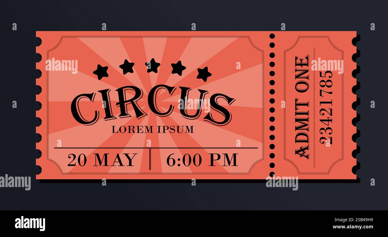 Circus ticket design. Vector illustration Stock Vector Image & Art - Alamy